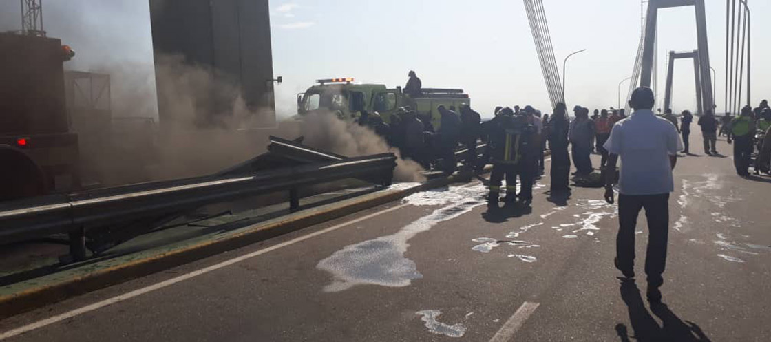 Incendio en el puente del Lago de Maracaibo tras sabotaje eléctrico ...